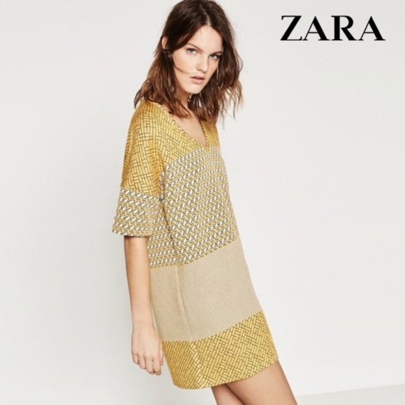 Zara | Dresses | Zara Wb Collection Jacquard Short Sleeve Dress | Poshmark